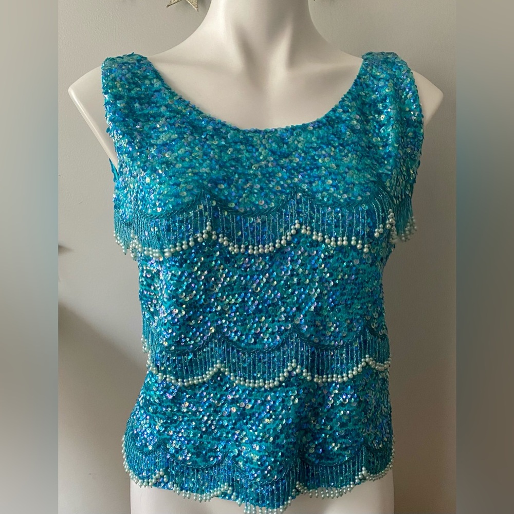 1950-1960s Beaded Shell. Vintage Score! Size 36. - Gem